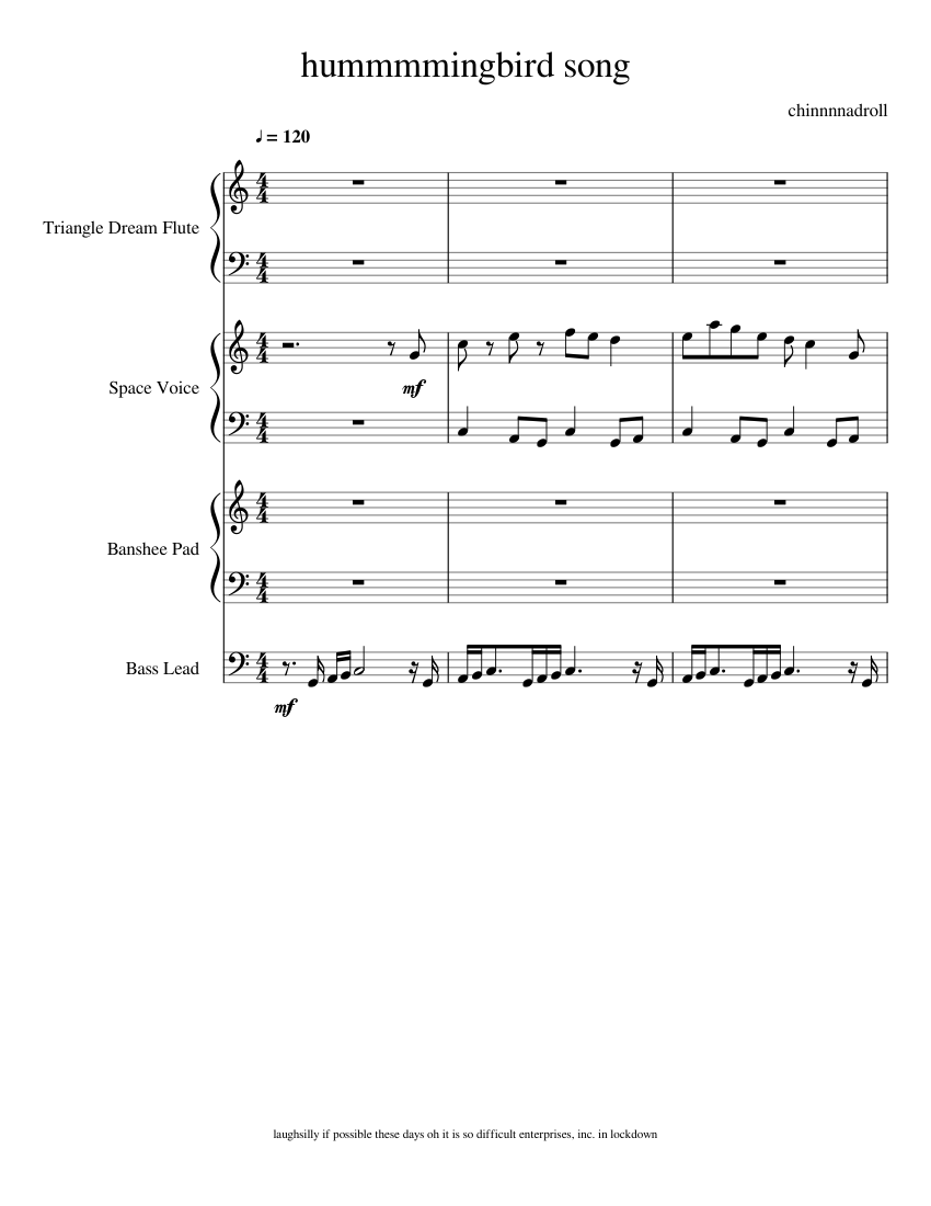 hummmmingbird song Sheet music for Piano (Mixed Quartet) | Musescore.com