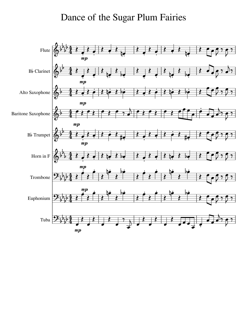 Dance of the Sugar Plum Fairies Sheet music for Flute, Clarinet, Alto ...