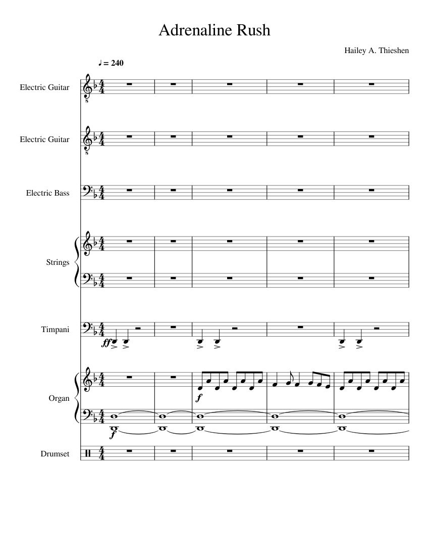 Adrenaline Rush Sheet music for Guitar, Bass, Strings, Timpani | Download free in PDF or MIDI ...