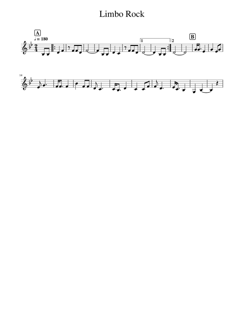 Limbo Rock Sheet music | Musescore.com
