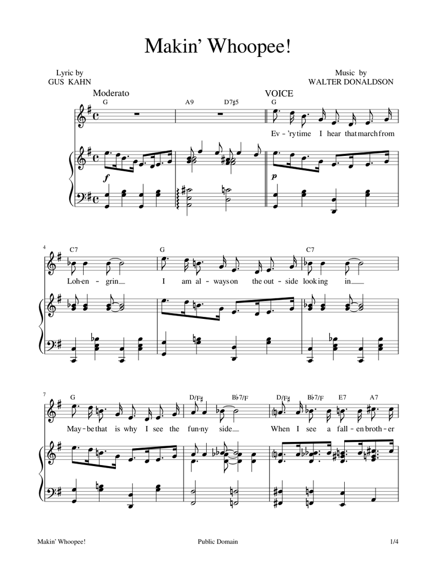Makin' Whoopee! - Donaldson and Kahn - 1928 sheet music for Piano ...