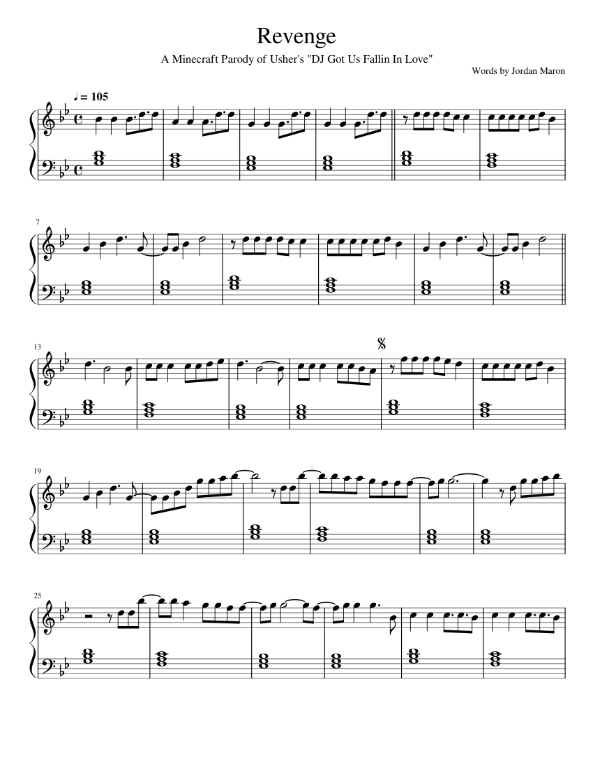 Revenge (Easy) Sheet music for Piano | Download free in PDF or MIDI ...