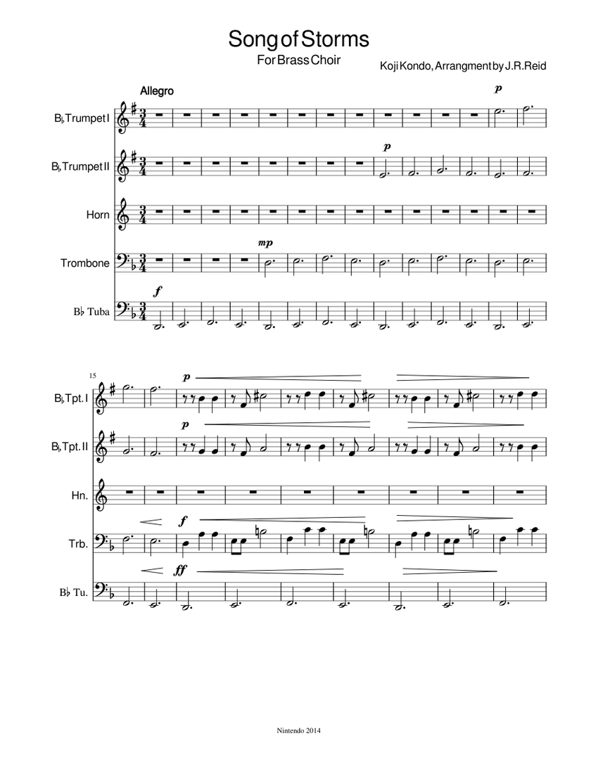 Song of Storms Marcell Sheet music for Saxophone (Alto), Bassoon ...