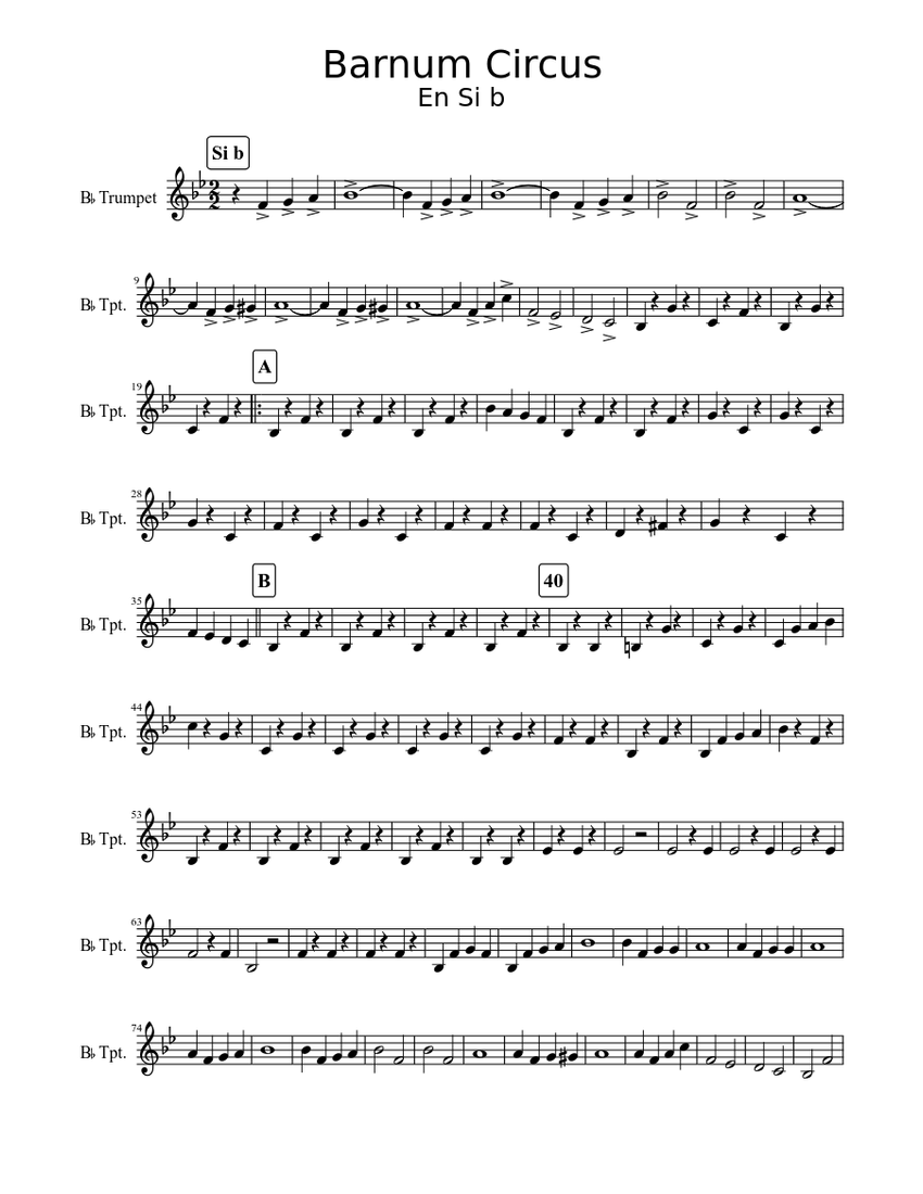Barnum Circus Sheet music | Download free in PDF or MIDI | Musescore.com
