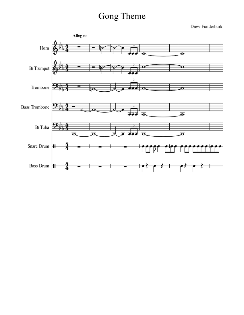 Gong Theme Final Sheet music for Trombone, Tuba, Trumpet (Mixed Trio ...