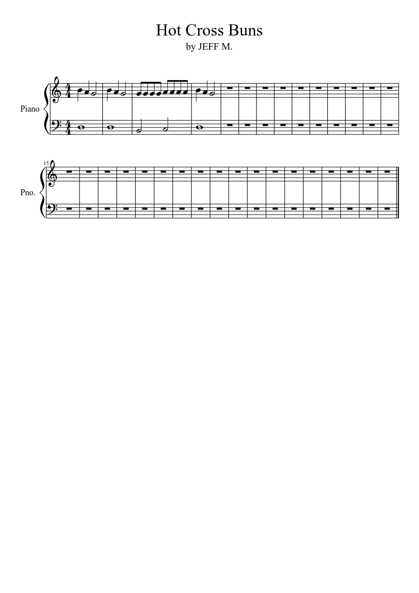 Hot Cross Buns sheet music download free in PDF or MIDI