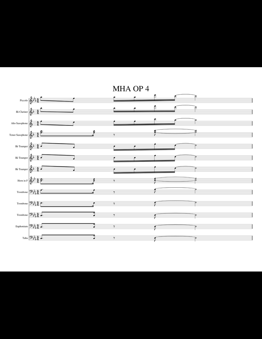 MHA OP 4 sheet music for Clarinet, Piccolo, Alto Saxophone, Tenor ...