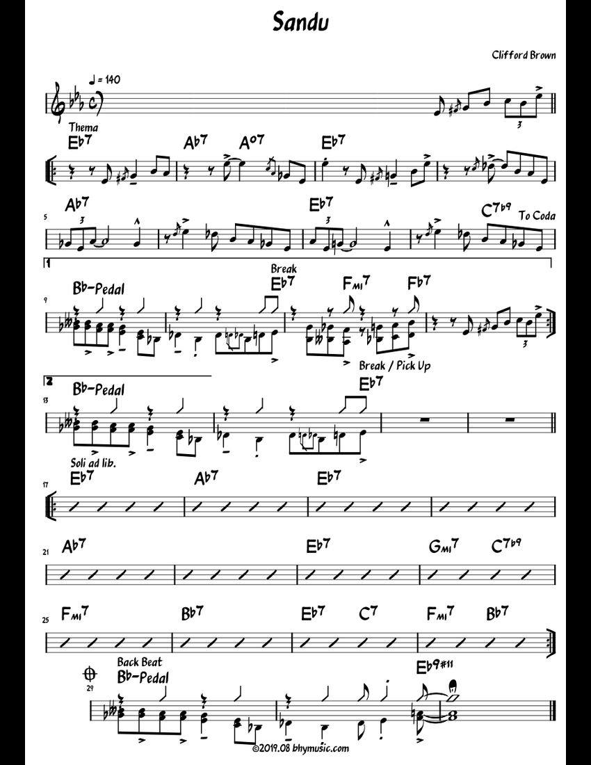 Sandu sheet music for Trumpet download free in PDF or MIDI