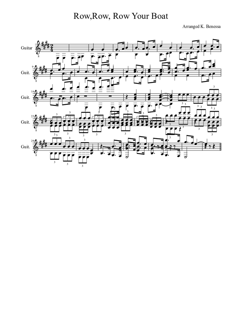 Row, Row, Row Your Boat Sheet music | Download free in PDF or MIDI ...