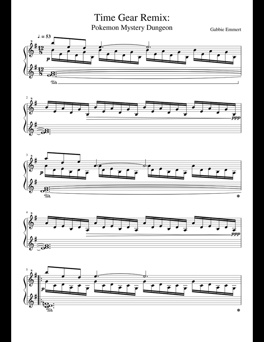 Pokémon Mystery Dungeon: Time Gear Remix sheet music for Percussion ...