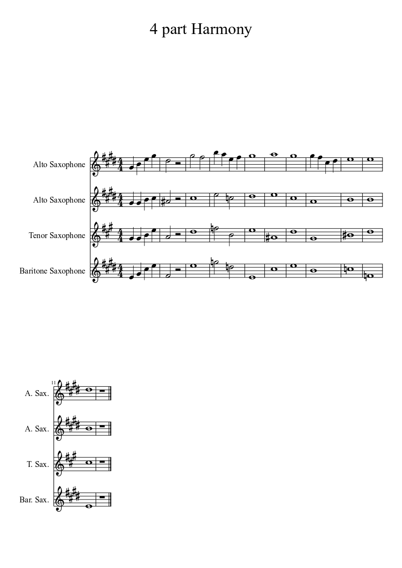 4 part harmony, guitar voicings sheet music download free in PDF or MIDI