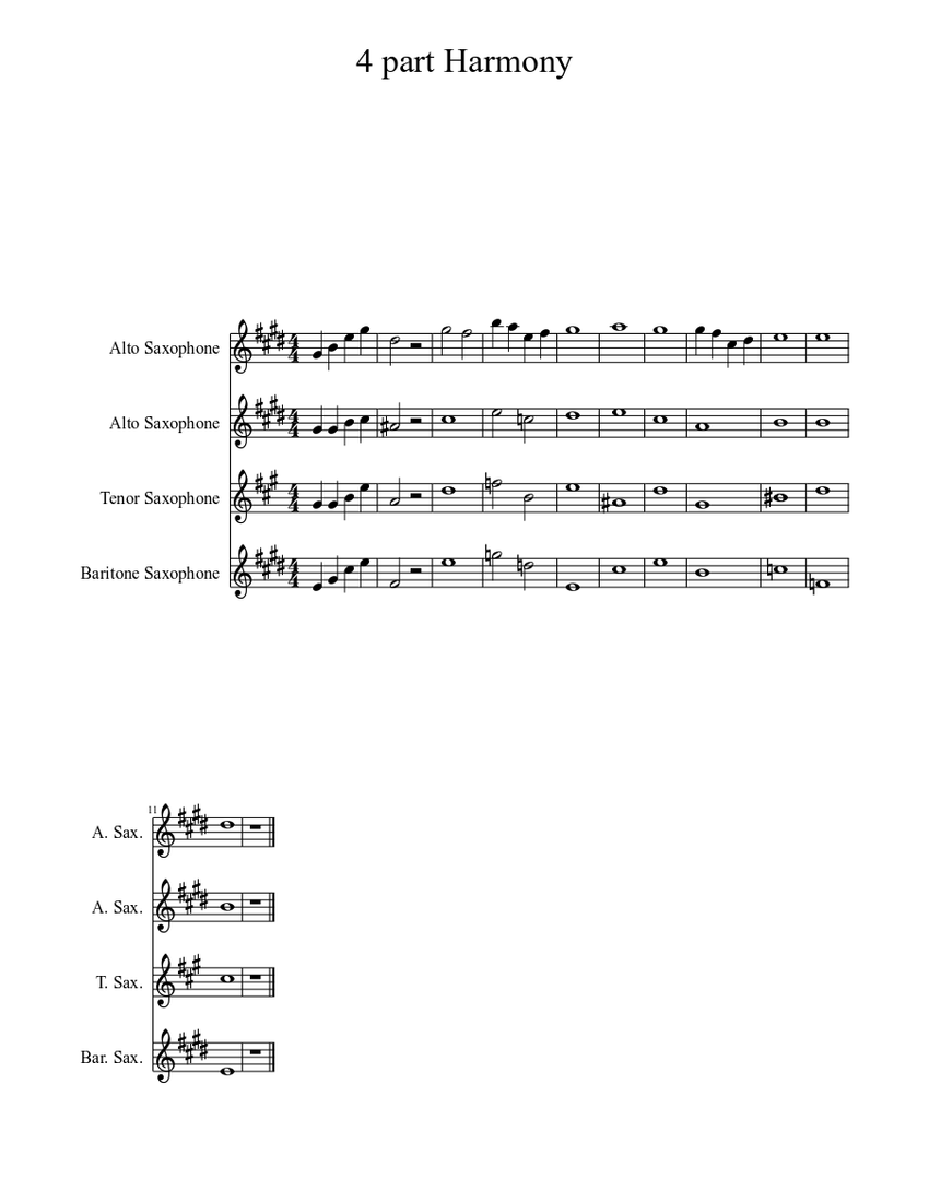 4 part harmony, guitar voicings Sheet music | Musescore.com
