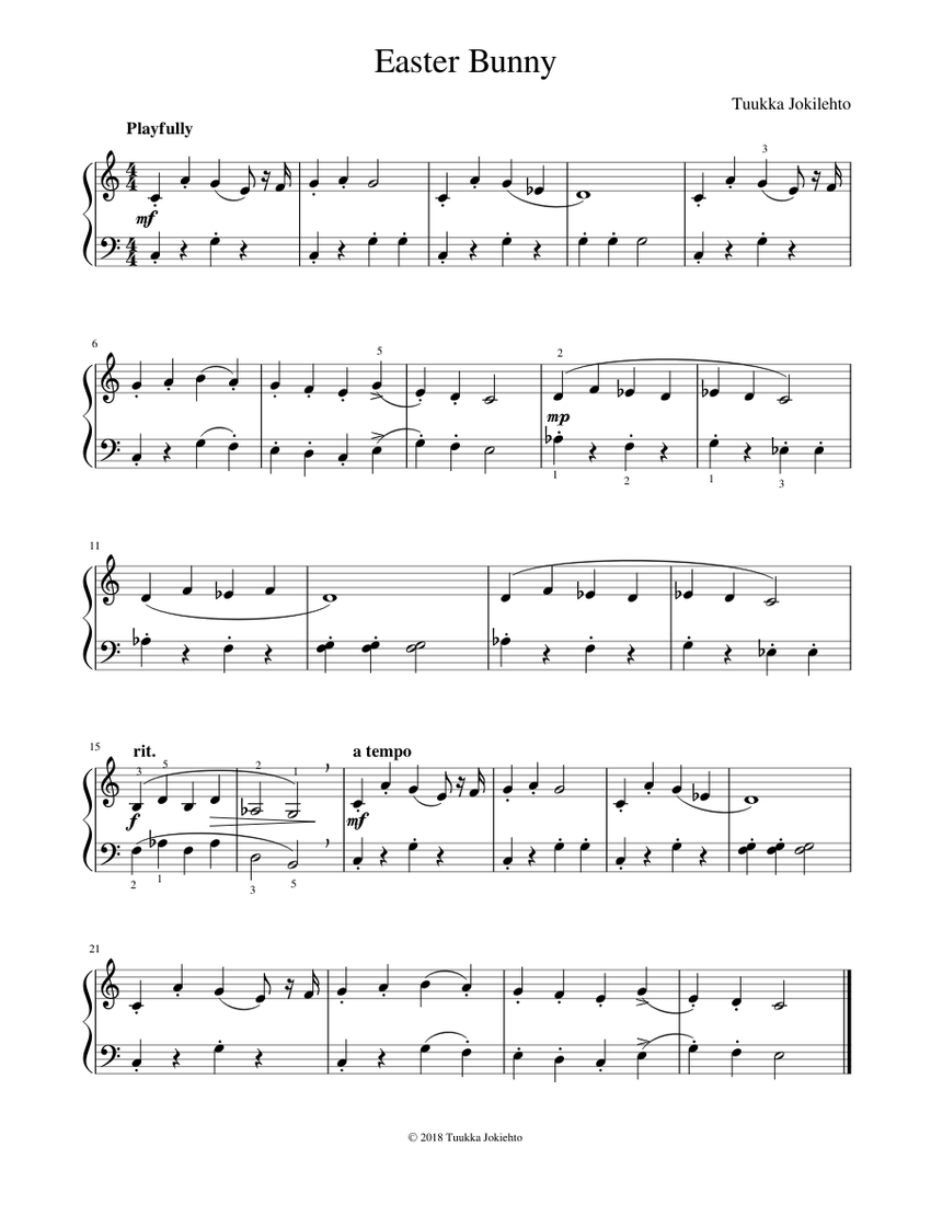 Easter Bunny Sheet music for Piano (Solo) | Musescore.com