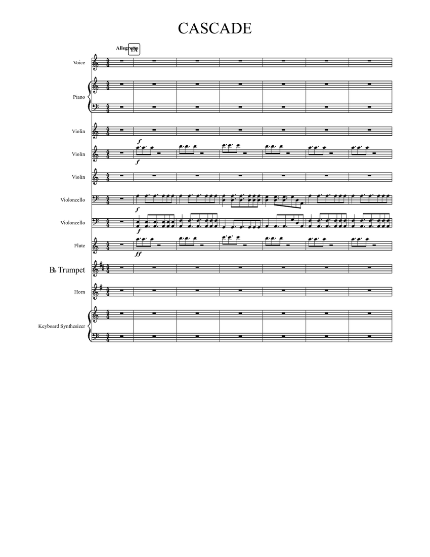 Cascade Sheet music for Piano, Violin, Flute, Trumpet & more ...