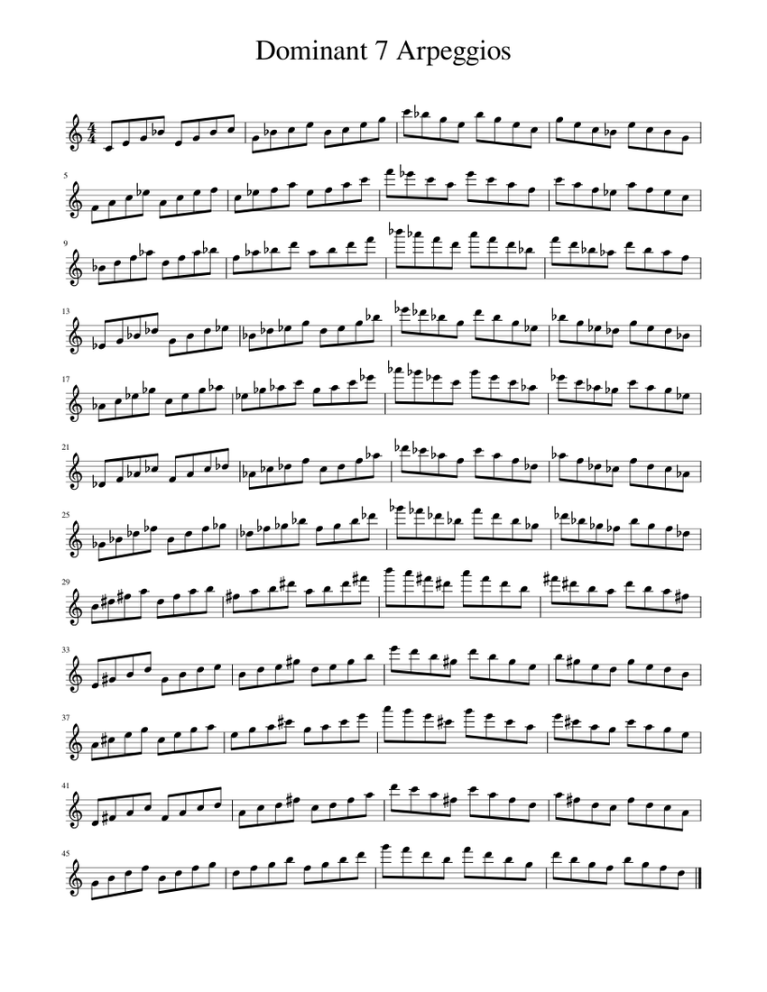 Dominant 7 Arpeggios Sheet music for Piano (Solo) | Musescore.com