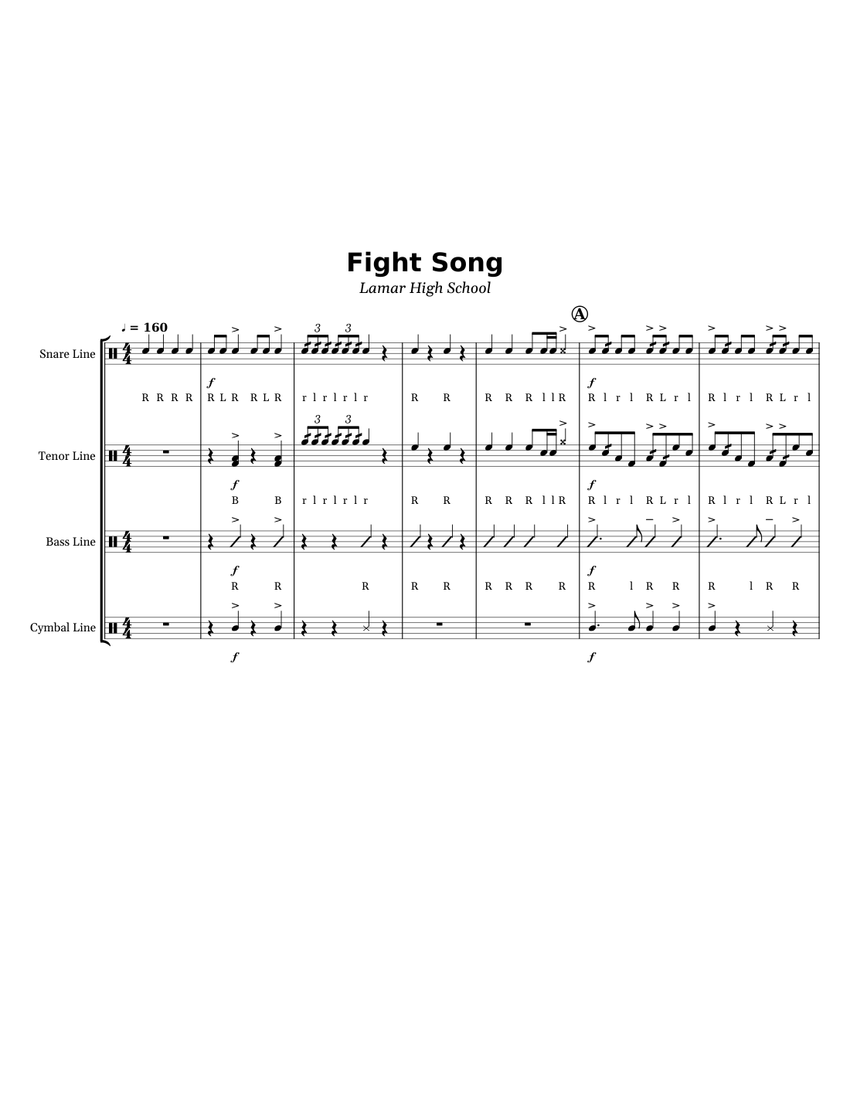 Fight_Song Sheet music for Percussion | Download free in PDF or MIDI ...