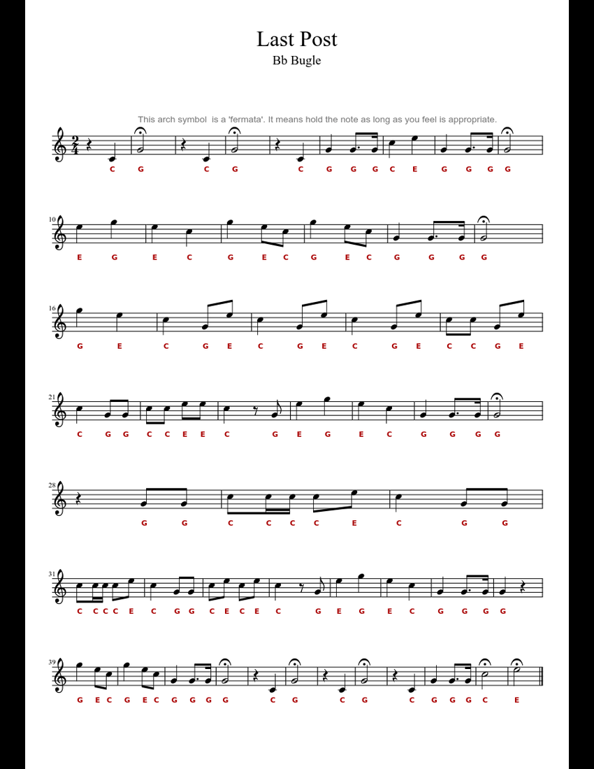last post sheet music download free in PDF or MIDI
