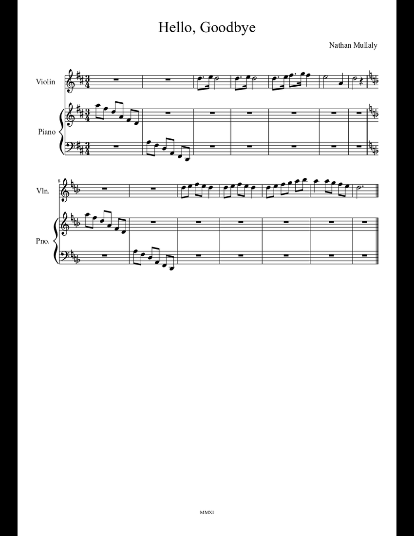 Hello, Goodbye sheet music download free in PDF or MIDI