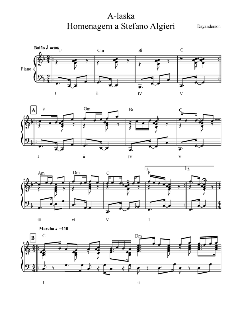 A-laska Sheet music for Piano (Solo) | Musescore.com