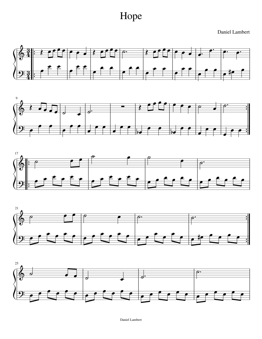 Hope Sheet music for Piano (Solo) | Musescore.com