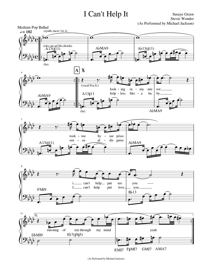I Can't Help It Sheet music for Piano | Download free in PDF or MIDI ...