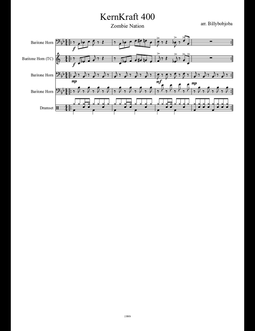 KernKraft 400 - Zombie Nation sheet music download free in PDF or MIDI