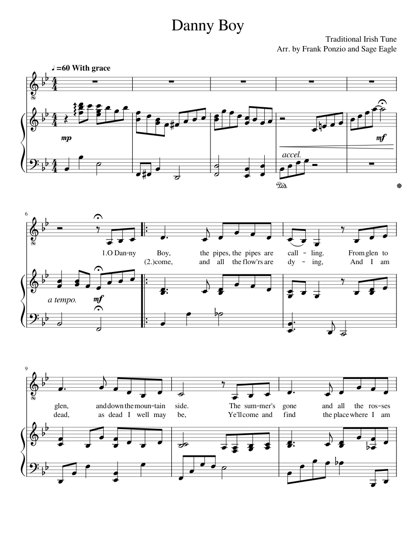Danny_Boy Sheet music for Piano, Vocals (Piano-Voice) | Musescore.com