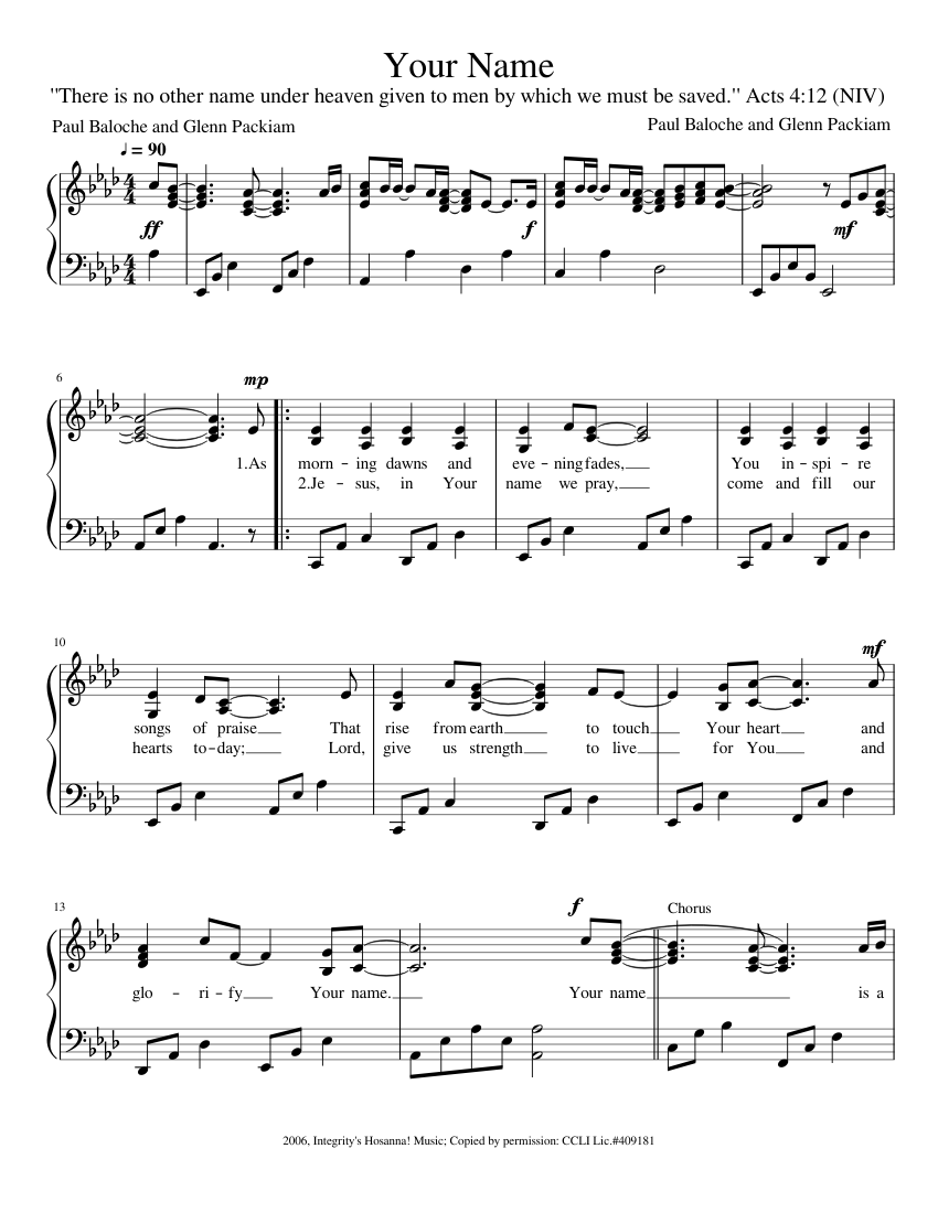 Your Name Sheet music for Keyboard Piano (Solo) | Musescore.com