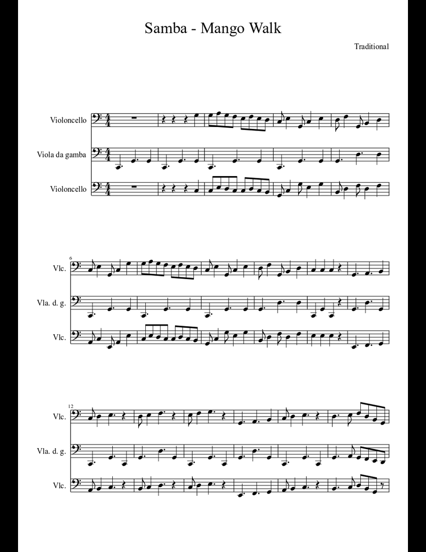 Samba2 - Mango Walk sheet music download free in PDF or MIDI