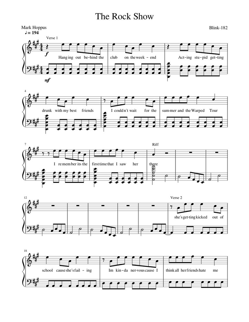 The Rock Show Sheet music for Keyboard Piano (Solo) | Musescore.com