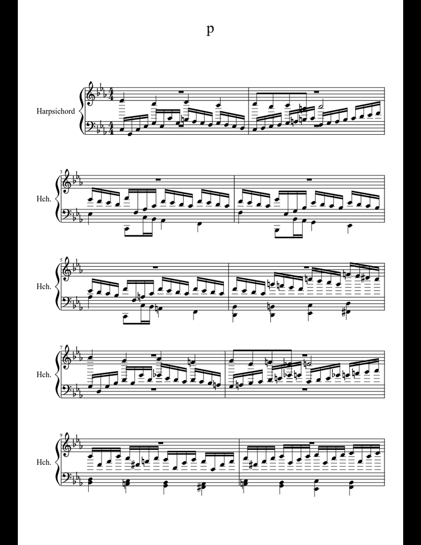 fugue sheet music download free in PDF or MIDI