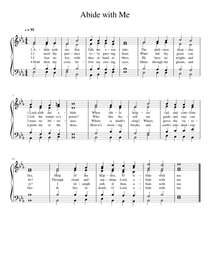 Abide with Me SATB Sheet music for Piano (Solo) | Musescore.com