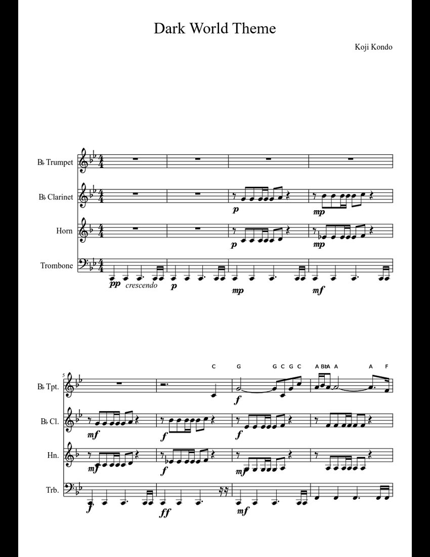 Dark World Theme wip sheet music download free in PDF or MIDI