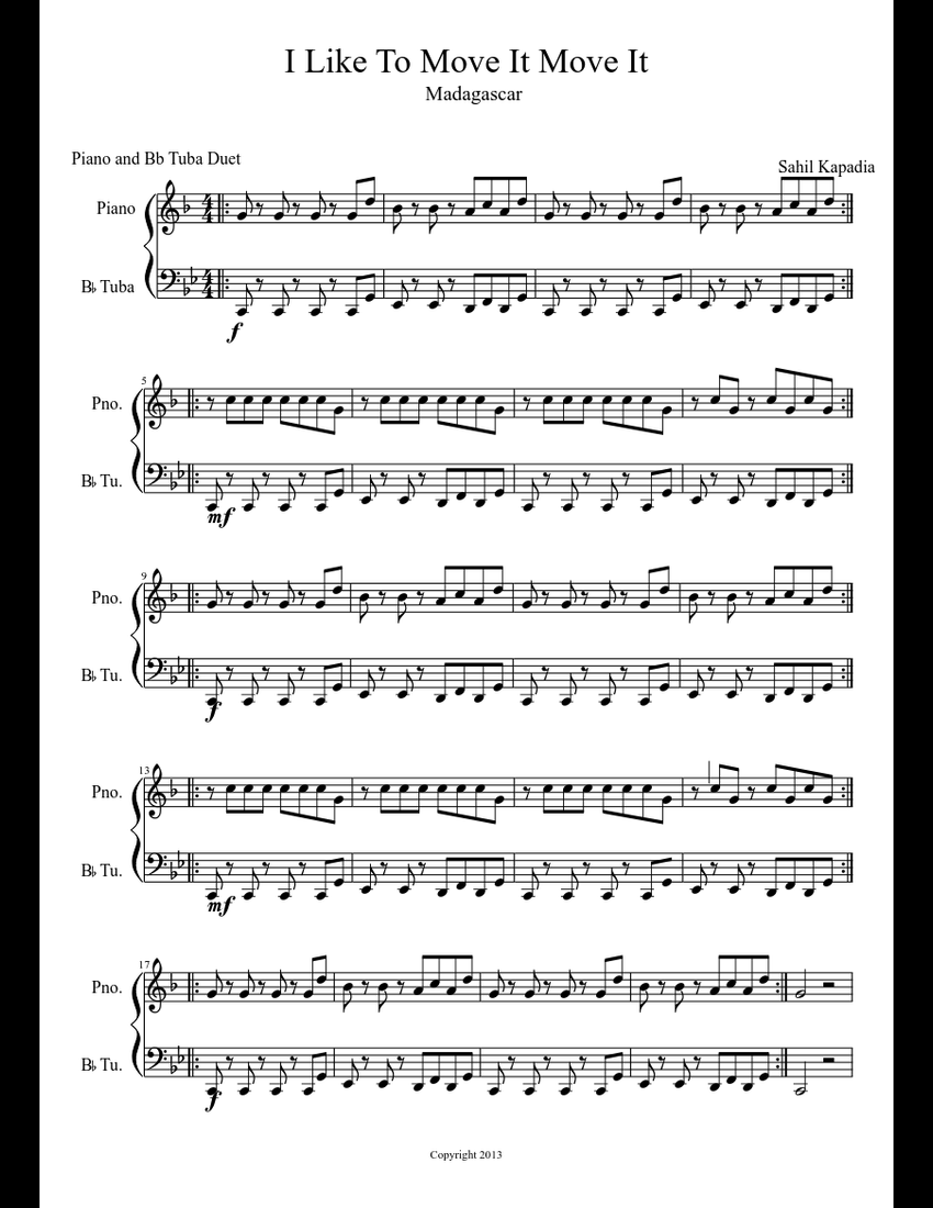 I Like To Move It Move It sheet music download free in PDF or MIDI