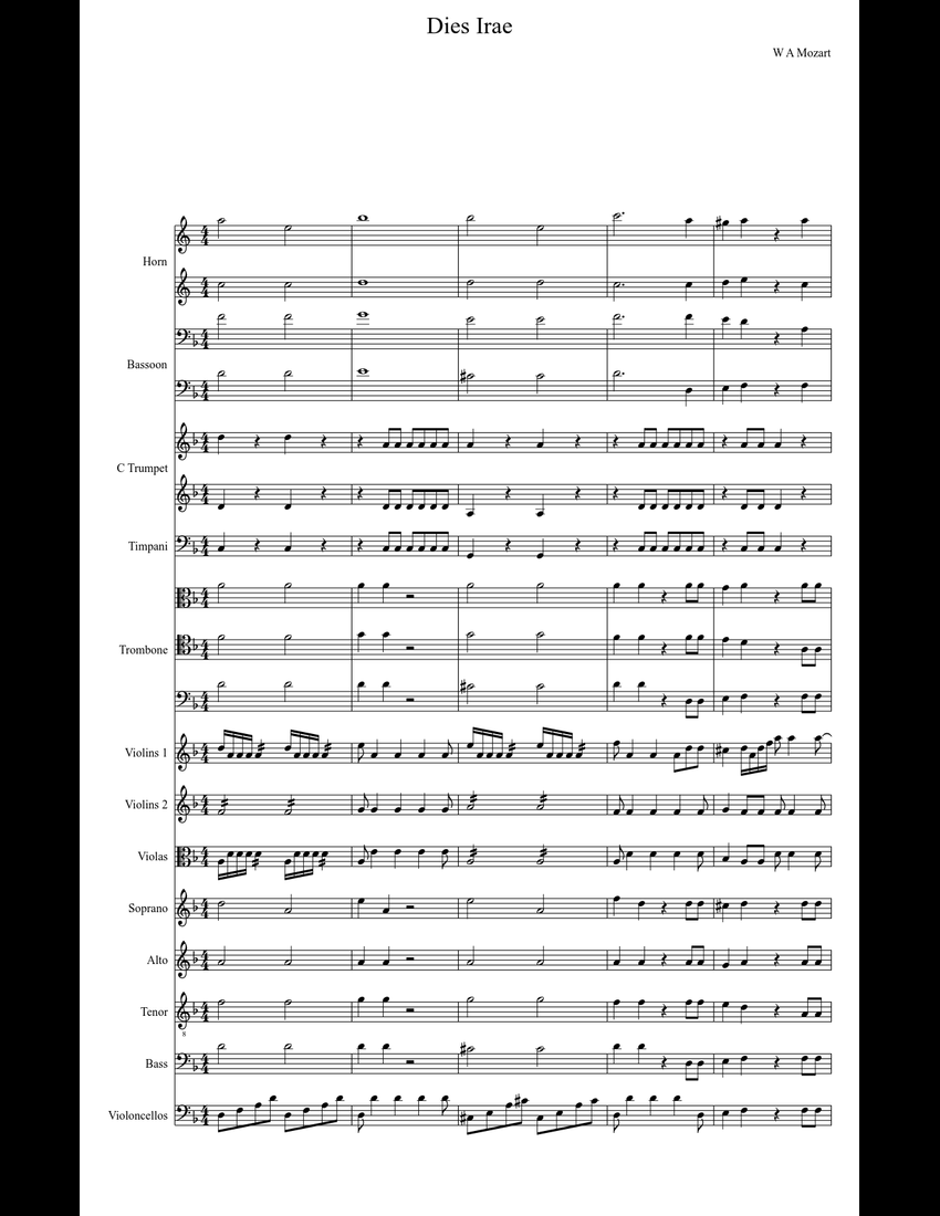 Dies Irae sheet music download free in PDF or MIDI
