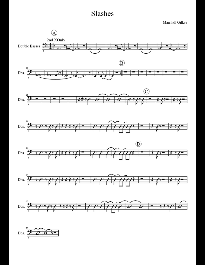 Slashes Bass sheet music download free in PDF or MIDI