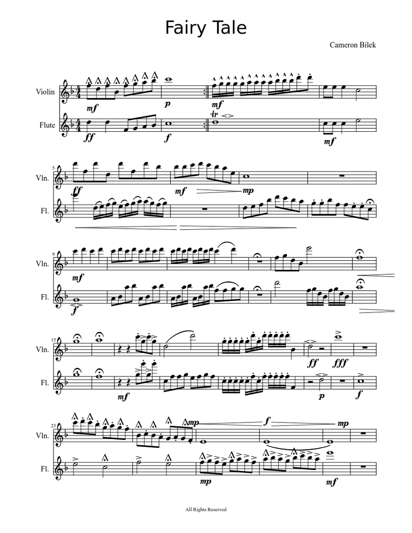 Fairy Tale Sheet music | Download free in PDF or MIDI | Musescore.com