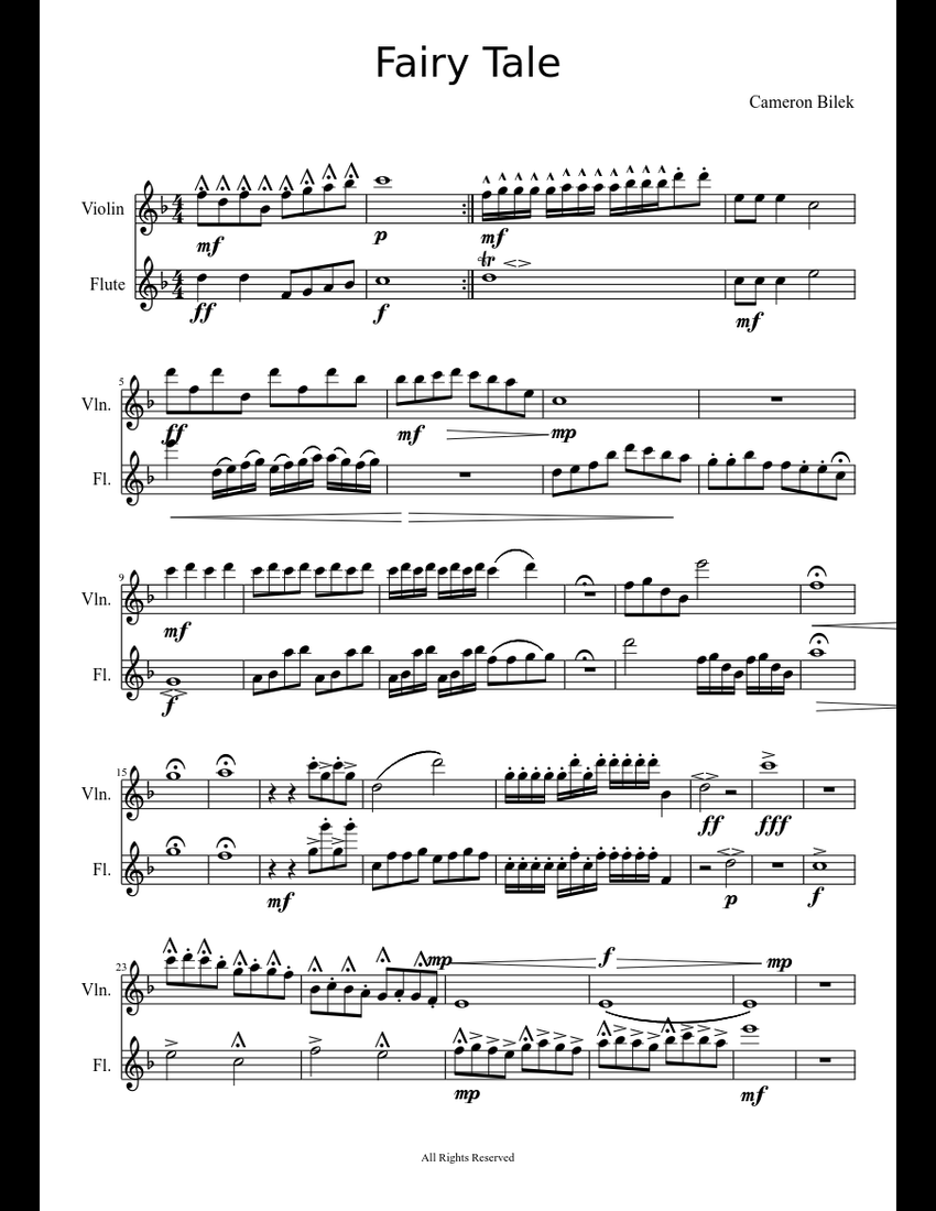 Fairy Tale sheet music download free in PDF or MIDI