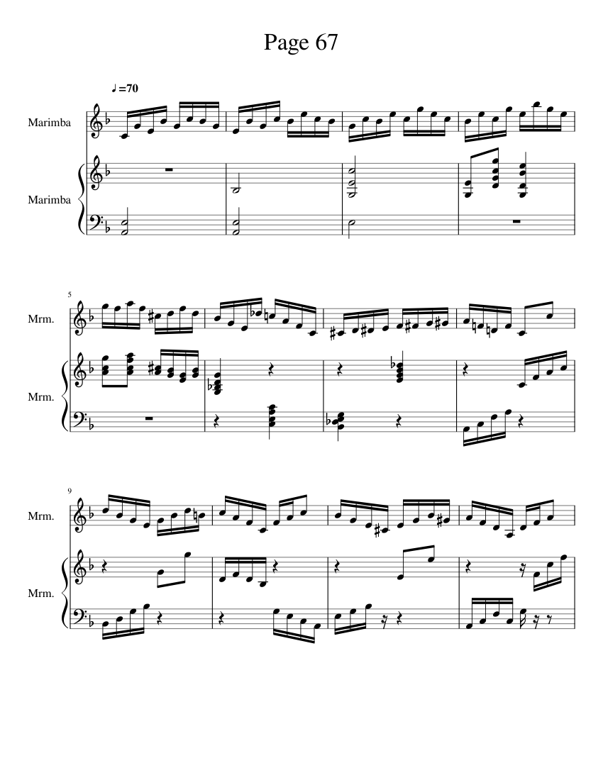 Page 67 Sheet music for Marimba (Percussion Duet) | Musescore.com