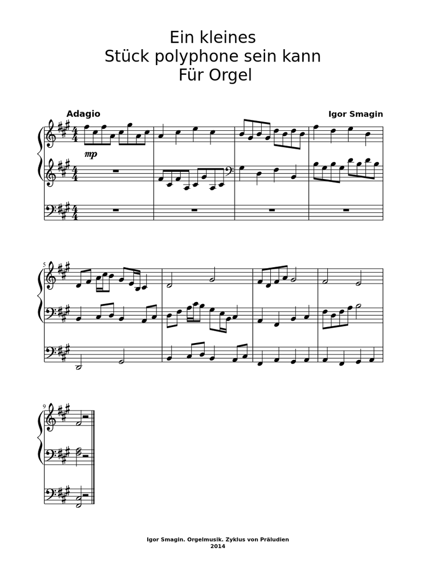Little polyphonic piece in fis moll Sheet music | Musescore.com