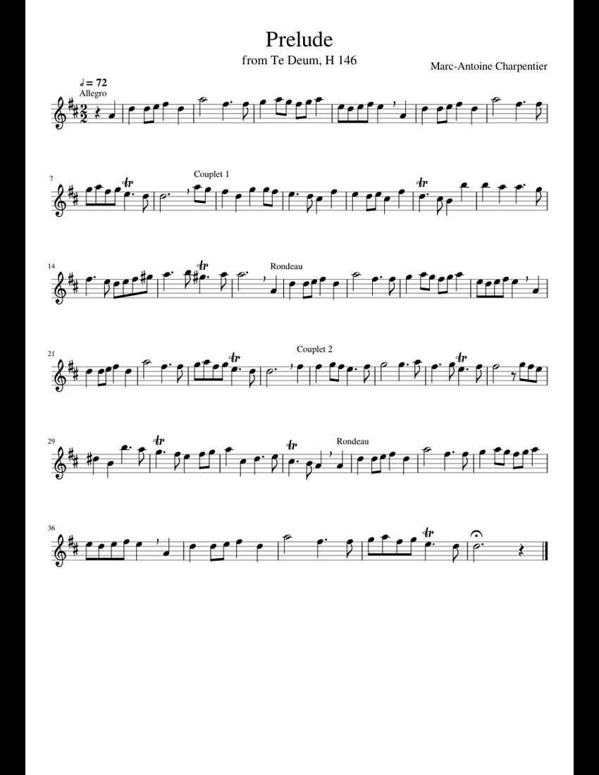 Prelude sheet music for Flute download free in PDF or MIDI