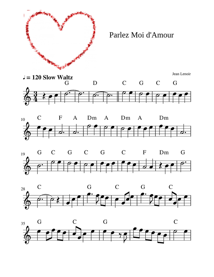Parlez Moi d'Amour Sheet music | Musescore.com