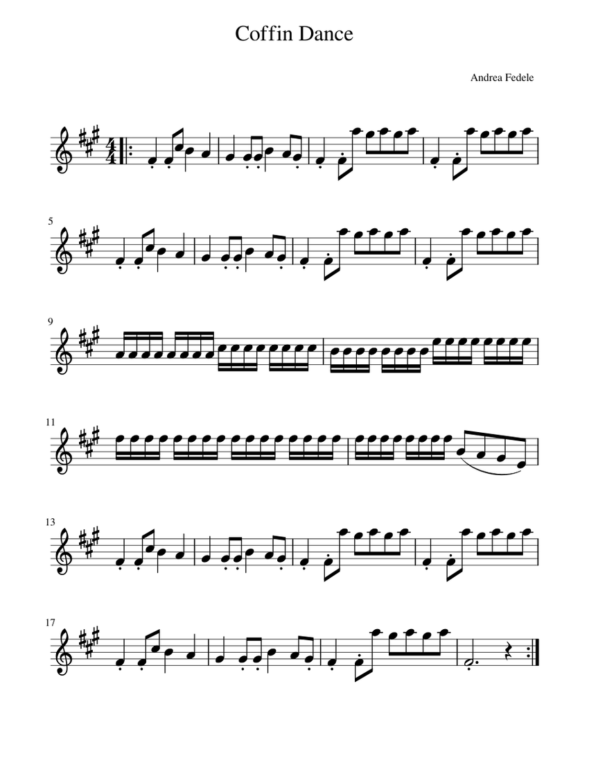 Coffin Dance Sheet music for Violin | Download free in PDF or MIDI ...