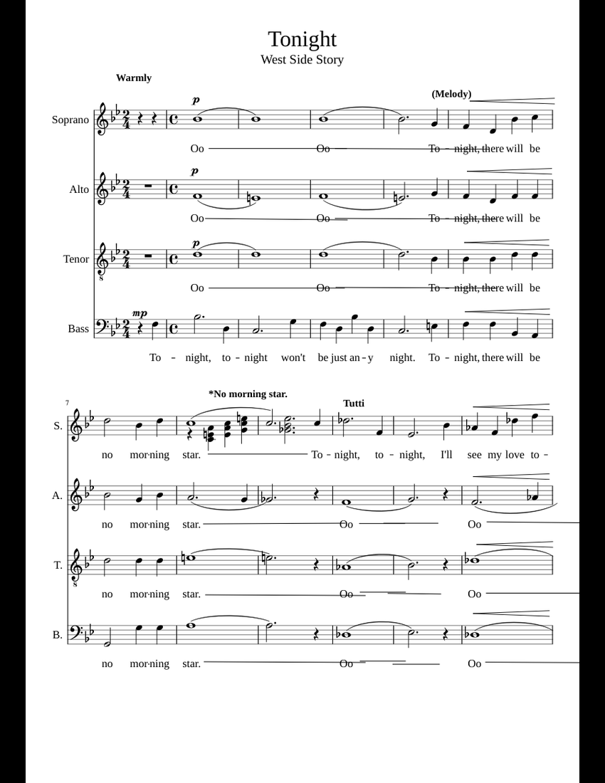 Tonight (West Side Story) sheet music for Strings download free in PDF ...