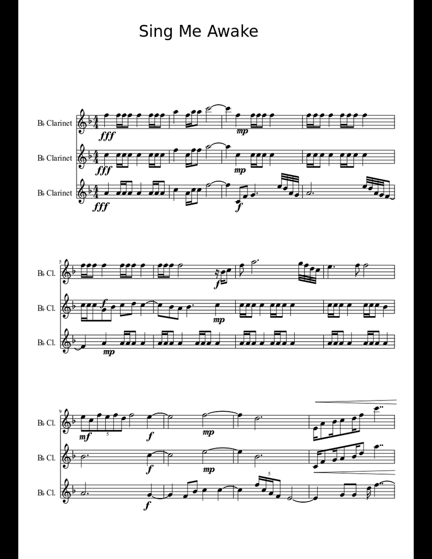 Sing Me Awake sheet music download free in PDF or MIDI