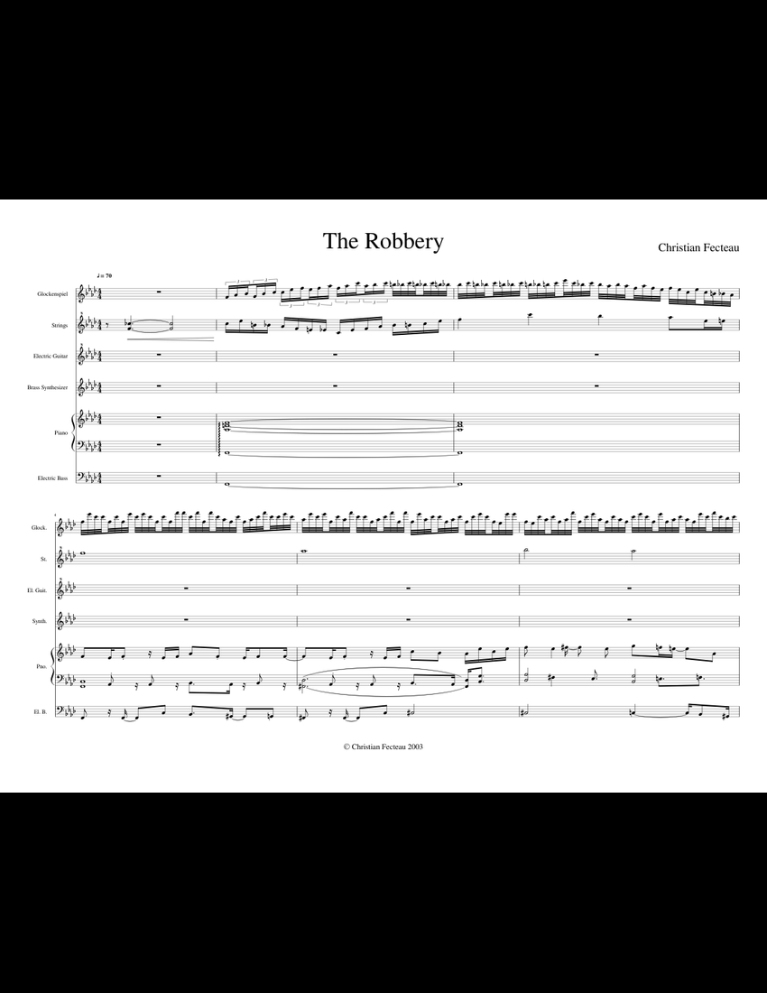 The Robbery sheet music for Piano, Percussion, Strings, Guitar download ...