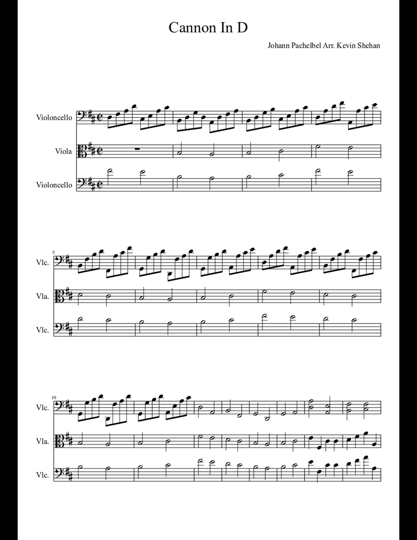 Cannon sheet music download free in PDF or MIDI