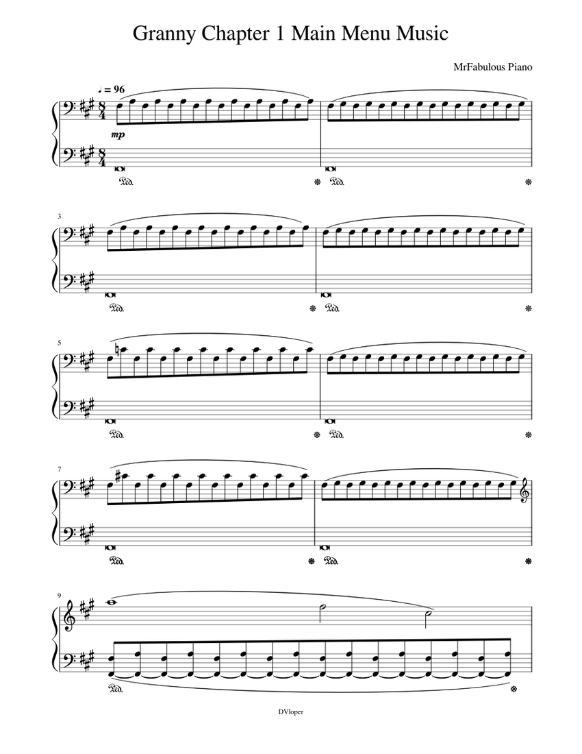 Granny Chapter 1 Main Menu Music Sheet music for Piano (Solo ...