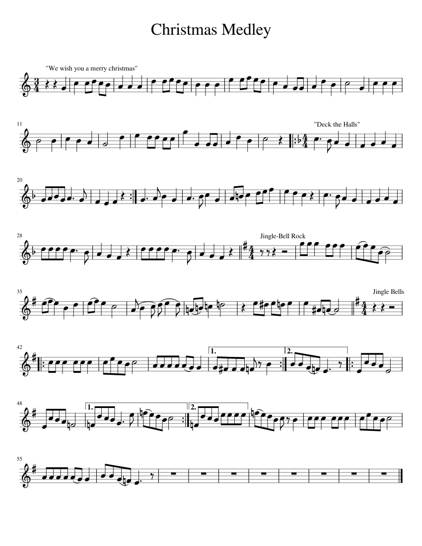 Christmas Medley Sheet music for Alto Saxophone | Download free in PDF ...