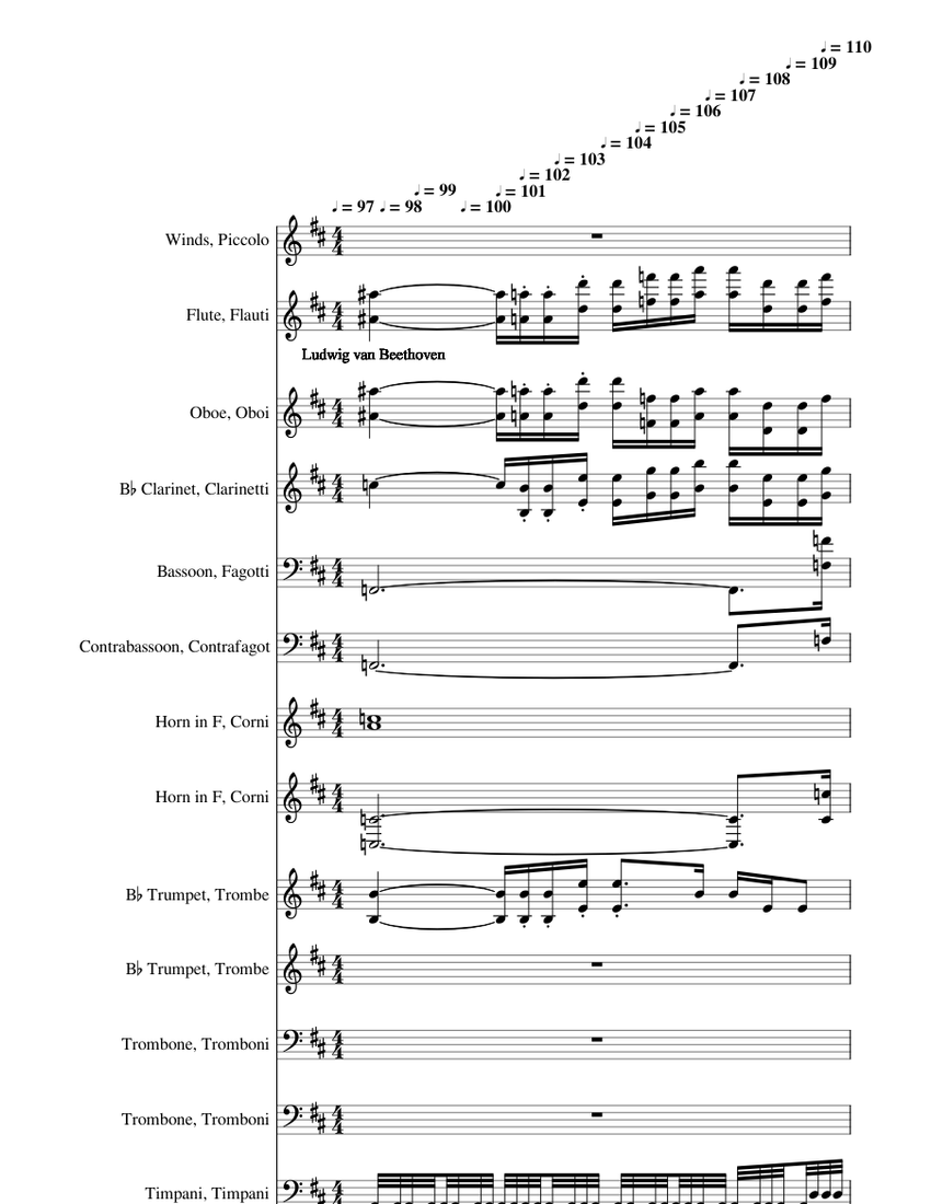 Beethoven - Symphony No. 9 "Choral" - 4th Movement "Ode to Joy" Sheet music for Trumpet (In B ...